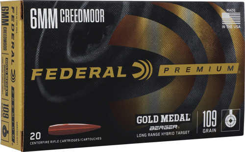 Federal Gold Medal 6mm Cm - 109gr Lr Target 20rd 10bx-cs - Rifle ...