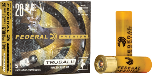 Federal Truball 20ga 3" 3-4oz - Rifled Slug 5rd 50bx-cs - Pistol ...