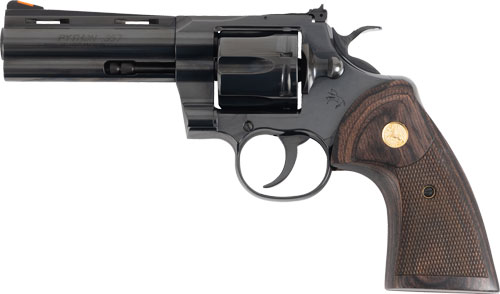 Colt Python 357mag 4.25" - Blued Walnut W-gold Medallion - Revolvers at ...
