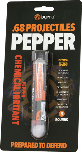 Byrna Pepper Projectiles - 5 Count Tube .68 Cal - Less-Lethal Weapons ...