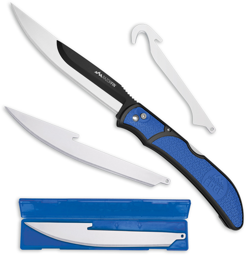 Outdoor Edge Razor Fin 4-blade - Combo Set Blue Blister Pack - Pocket ...